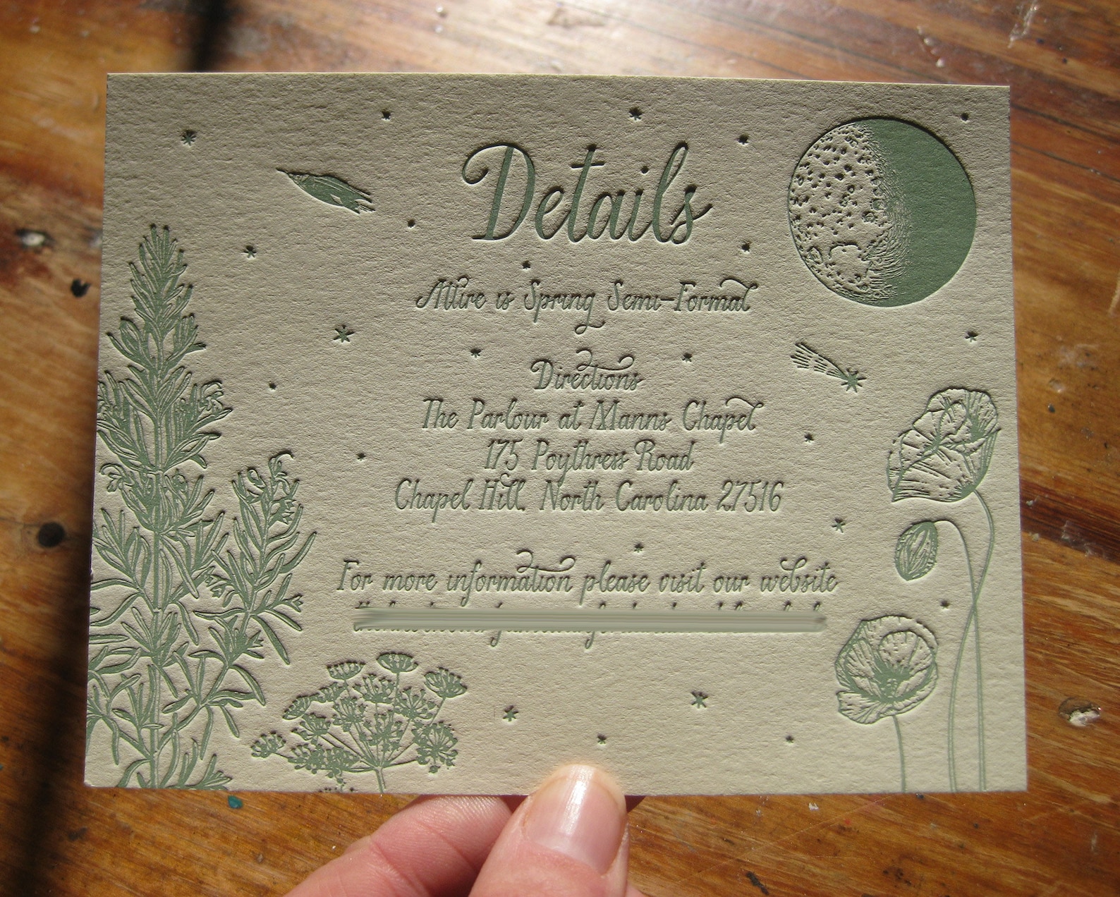 Rosemary & Basil Custom Letterpress Wedding Invitation Suite - Etsy