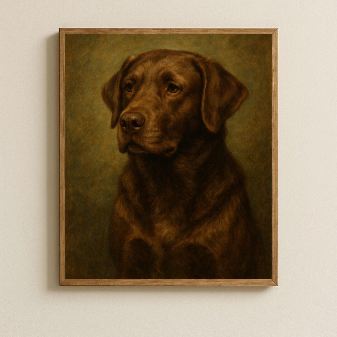 Classic Chocolate Labrador Portrait PNG Download - Etsy