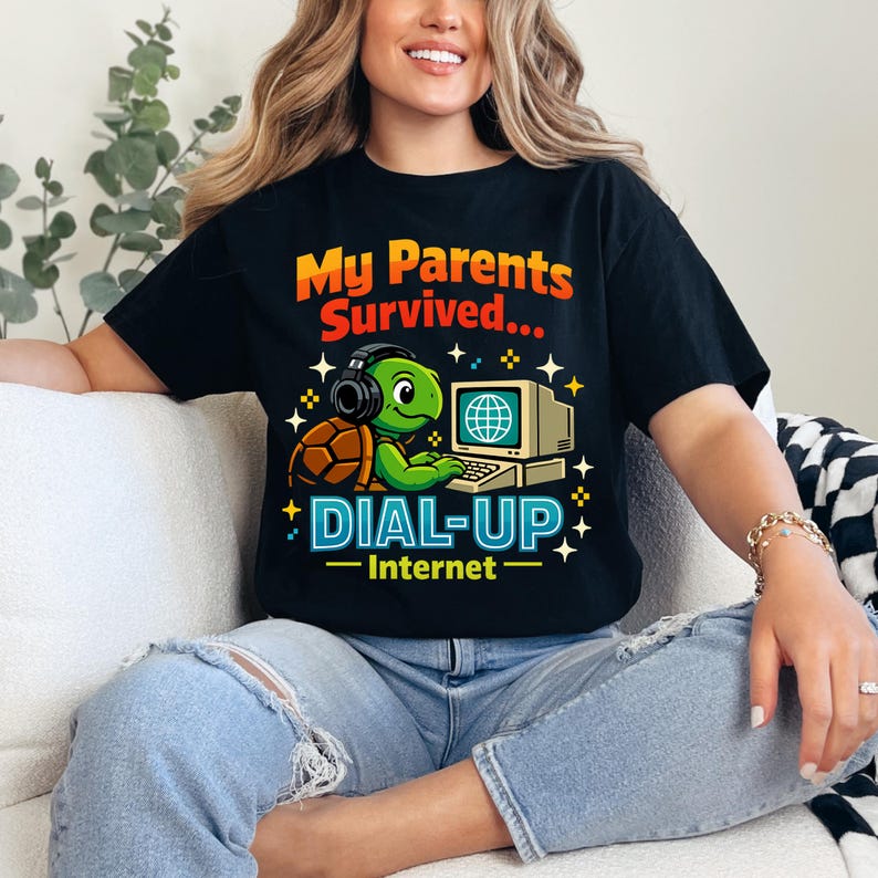 My Parents Survived Dial up Internet PNG, Funny Retro Tech Humor Shirt ...