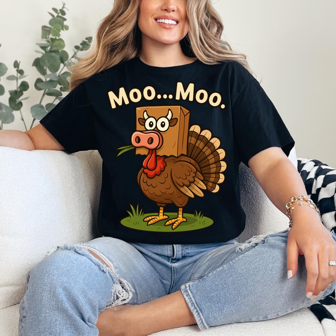 Funny Thanksgiving Turkey Cow PNG, Farm Humor Design - Etsy