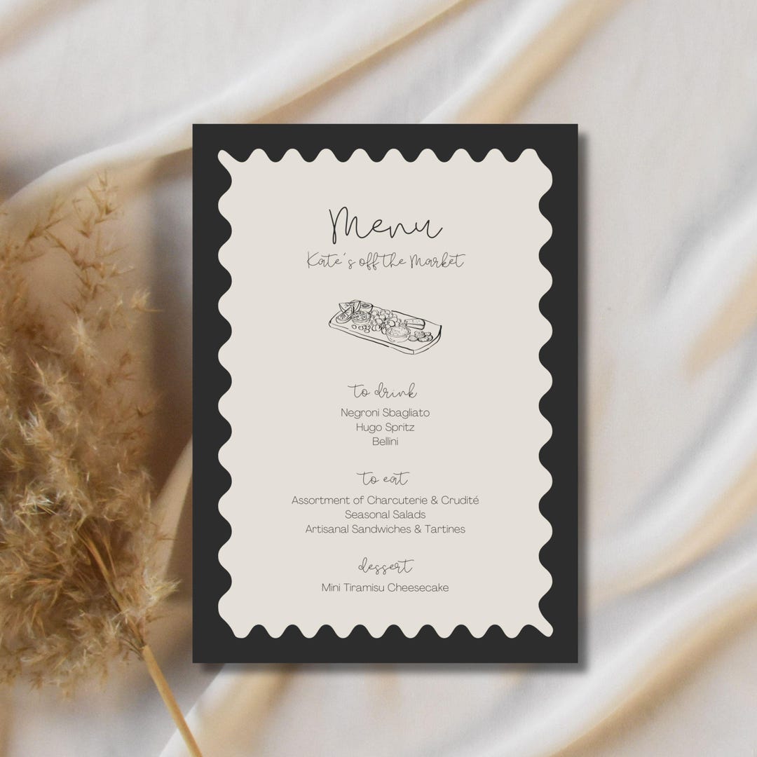 Off the Market Menu Template | Elegant Farmers Market Bridal Shower ...