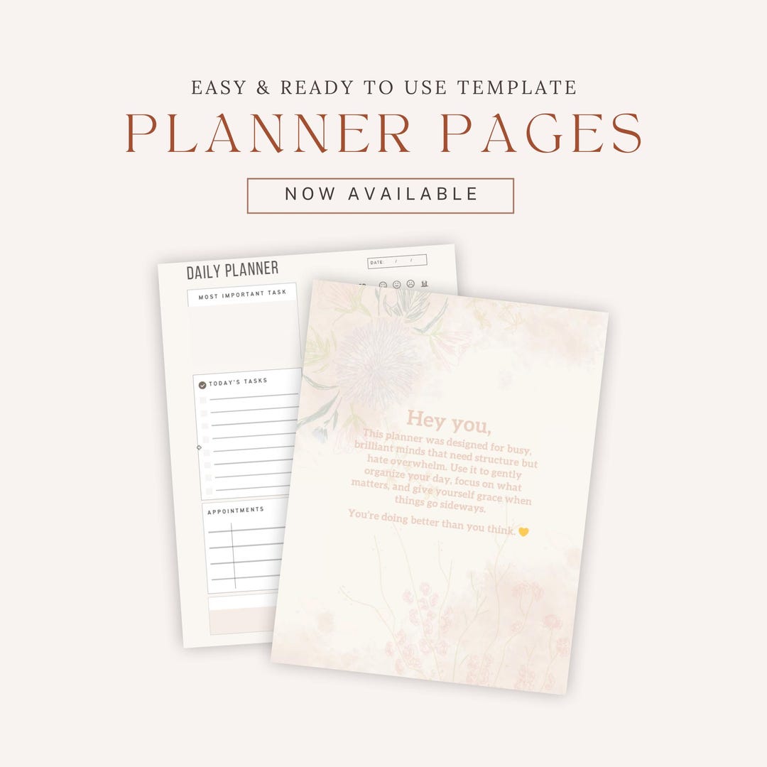 ADHD Daily Planner | Printable ADHD Planner for Focus & Calm | Digital ...