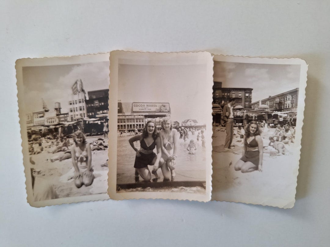 Vintage Photo Lot Women Friends Beach Vacation 1940s Original Found ...