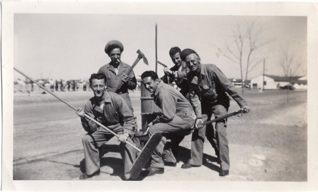 Vintage Photo - Military Men Having Fun- 1940s Original Found Photo ...