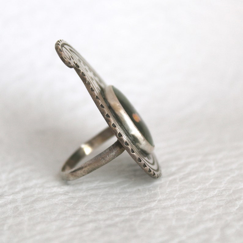 Ocean Jasper Paisley Ring Sterling Silver Natural Green Jasper With ...