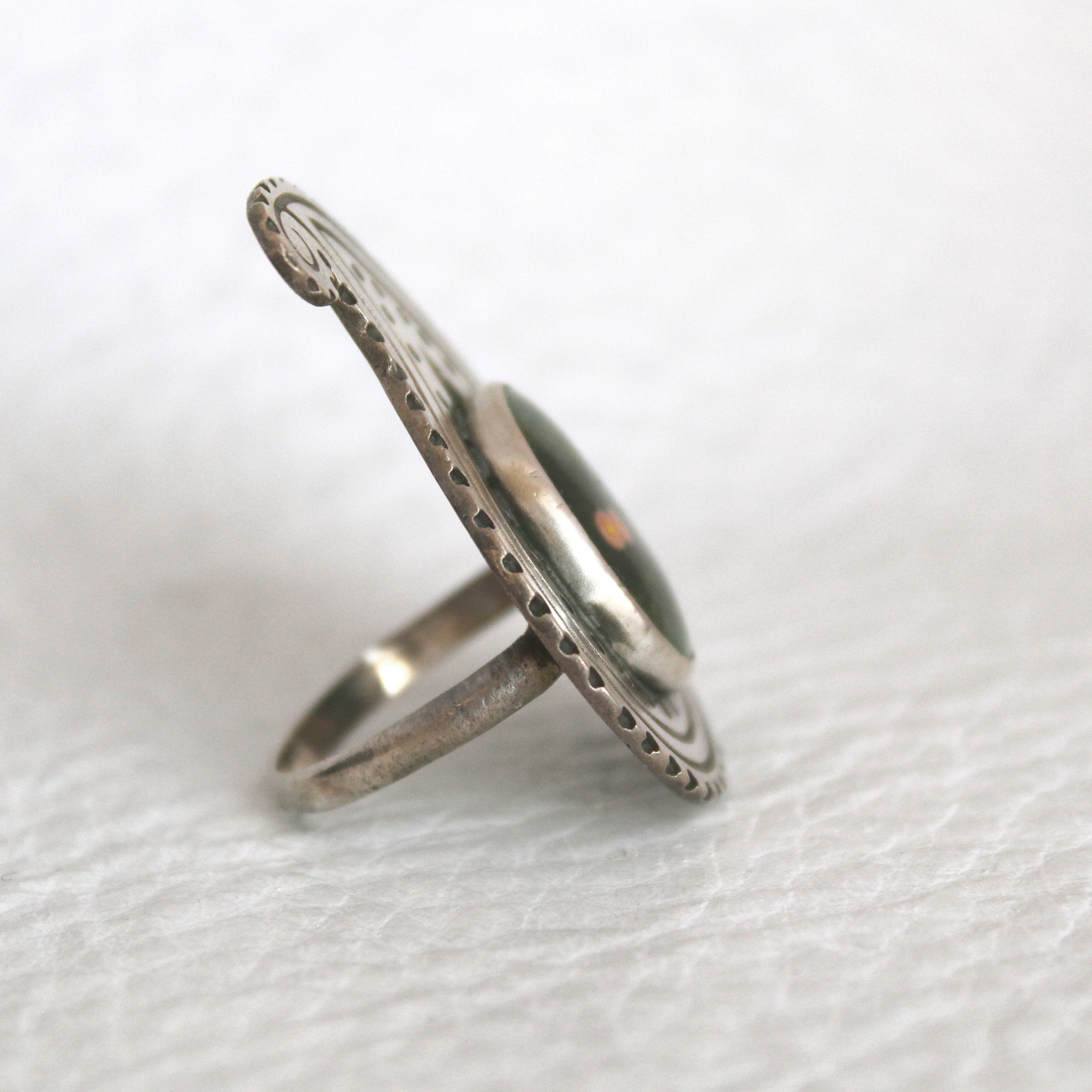 Ocean Jasper Paisley Ring Sterling Silver Natural Green Jasper With ...
