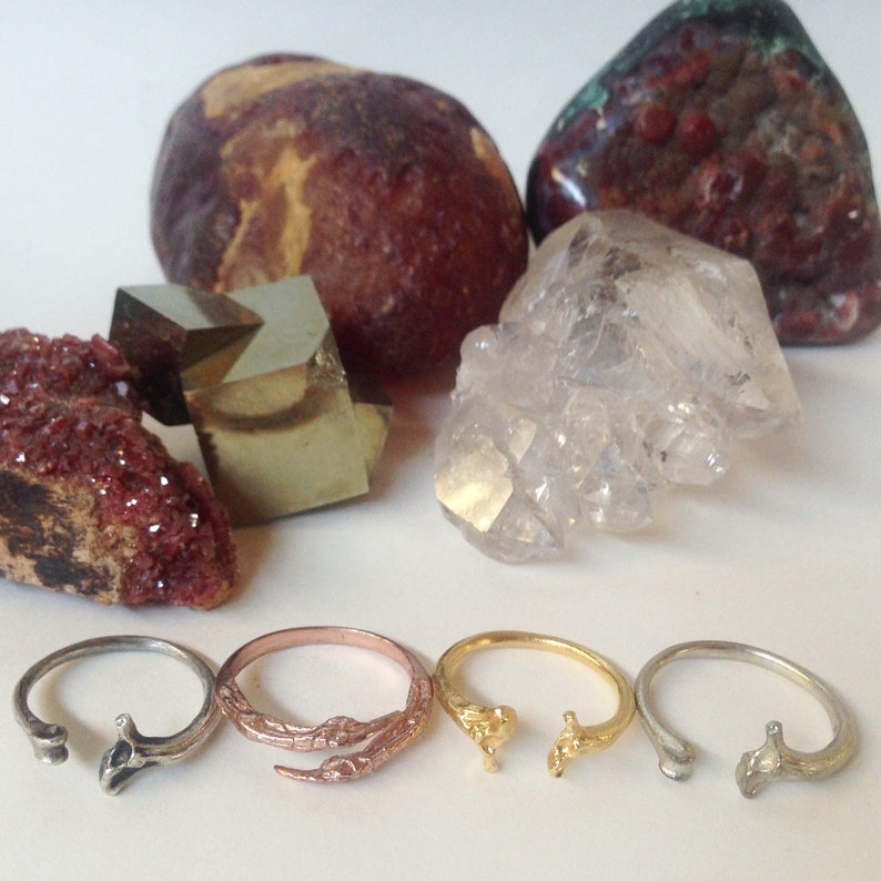 Oxidized Sterling SILVER Adjustable Rat and Snake Bone Ring Silver ...