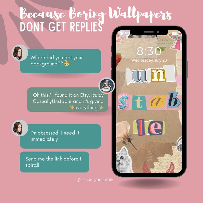 Unstable Phone Wallpaper – Ransom Letter Lock Screen for iPhone ...