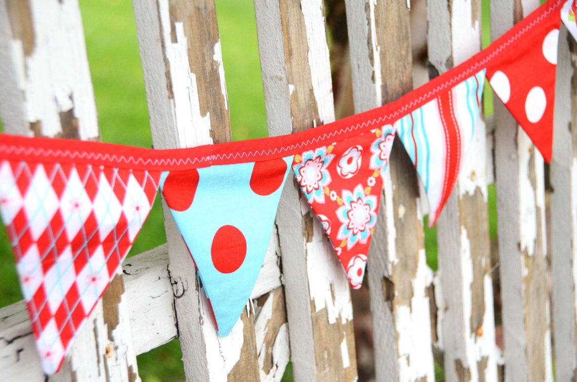 MINI FLAGS Reusable Fabric Bunting Banner Pennant Garland - Etsy