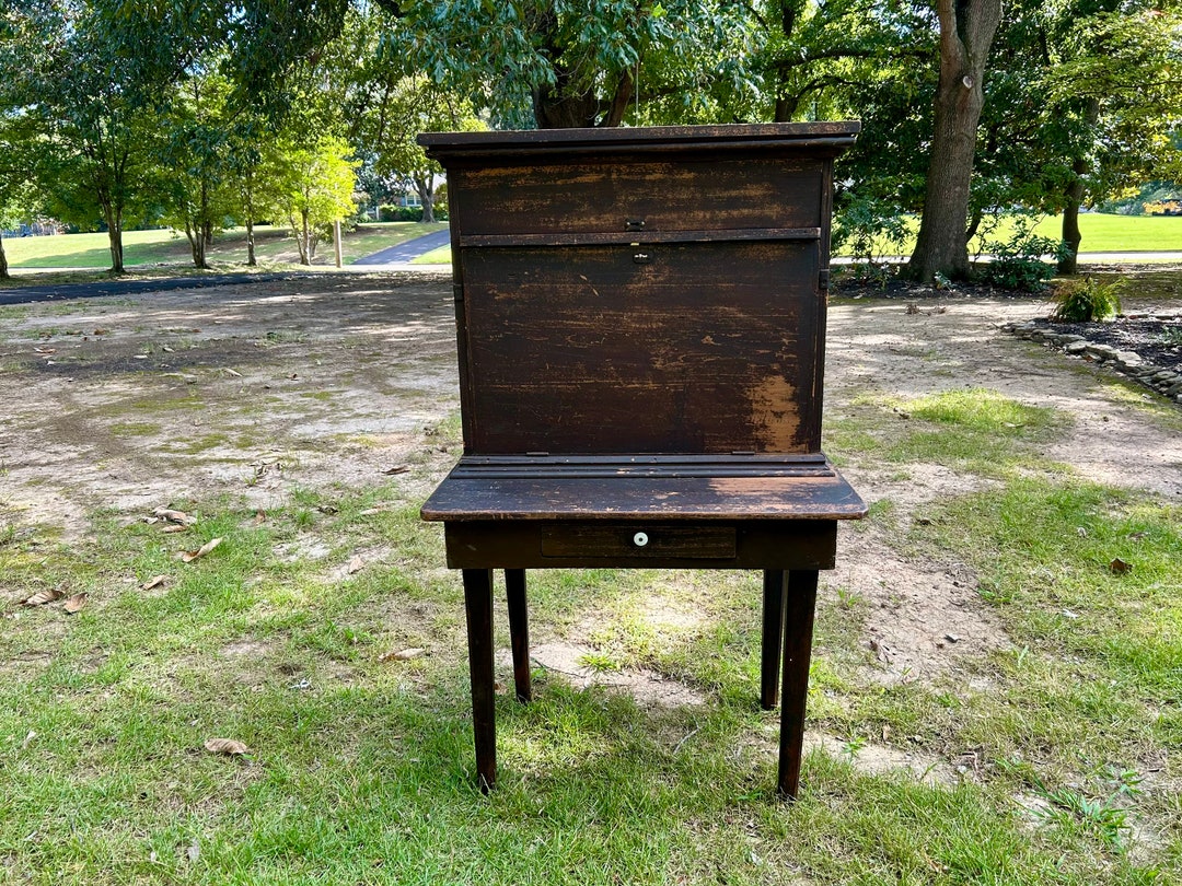 Primitive Drop Front Desk, Country Store Paymaster, 1800's, Plantation ...