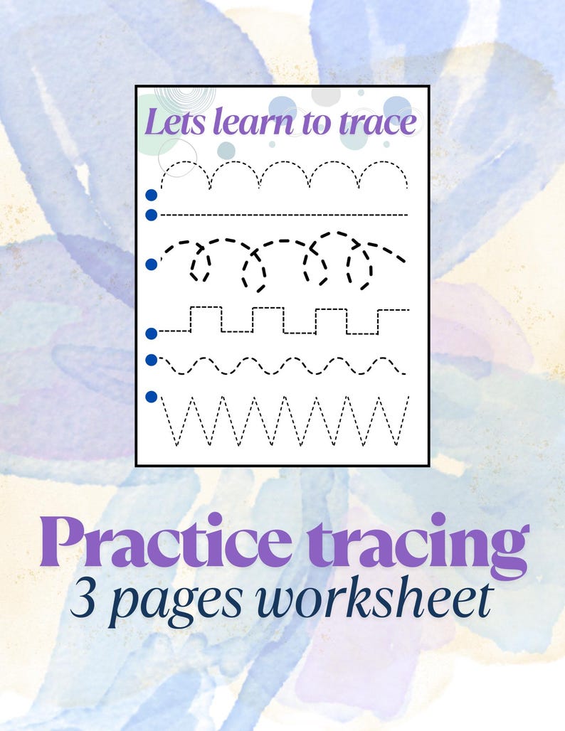 Tracing Line Worksheet, Fine Motor Development Practice, Learning to ...