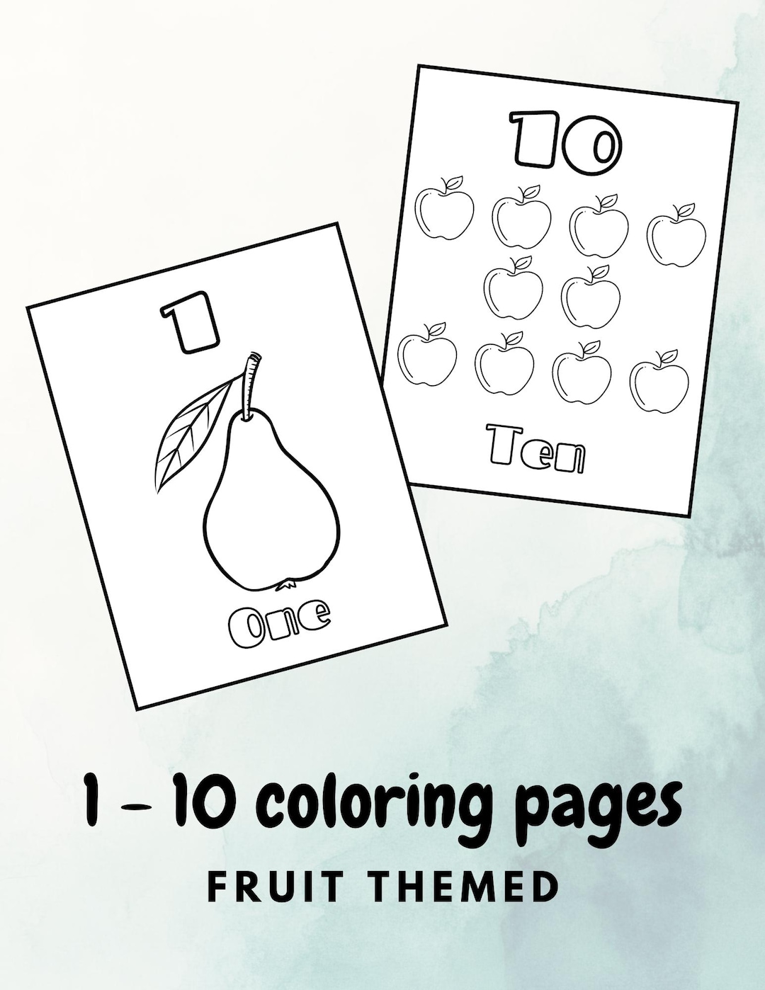 Learning Numbers Worksheet, Coloring Number Book, Fruit Theme Number ...