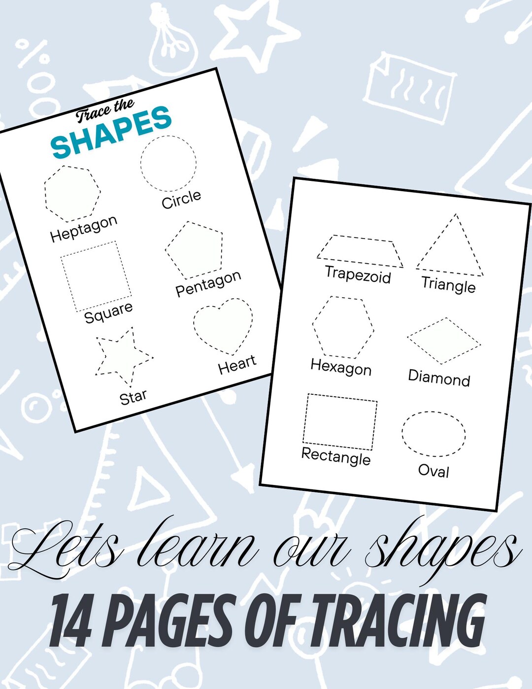 Tracing Shapes Worksheet, Learning Shape, Fine Motor Skill Practice ...