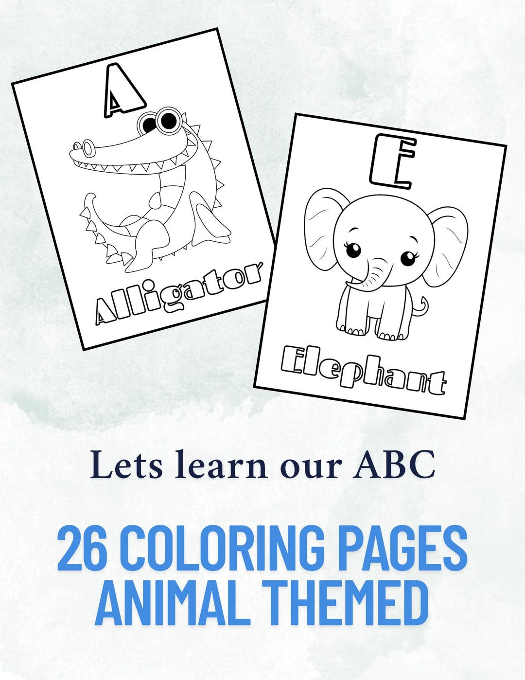ABC Coloring Book, Pre School Kindergarten Worksheet Handout, Learning ...
