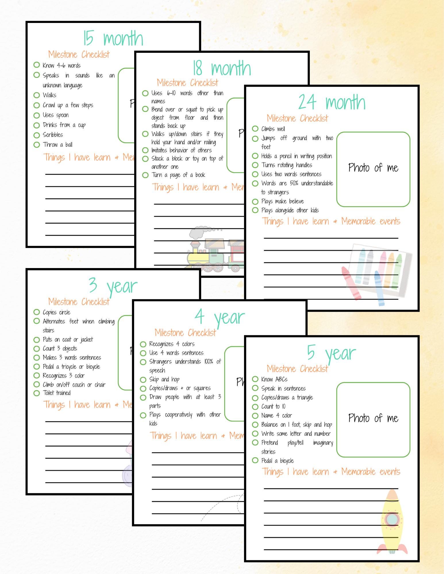 Baby Milestone Tracker: Developmental Log and Journal (PDF Printable ...