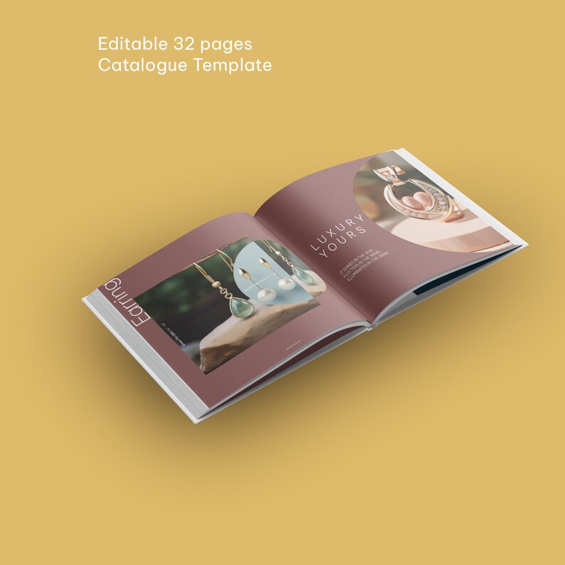 Printable Catalogue Template for Canva, Square Jewelry Product Catalog ...