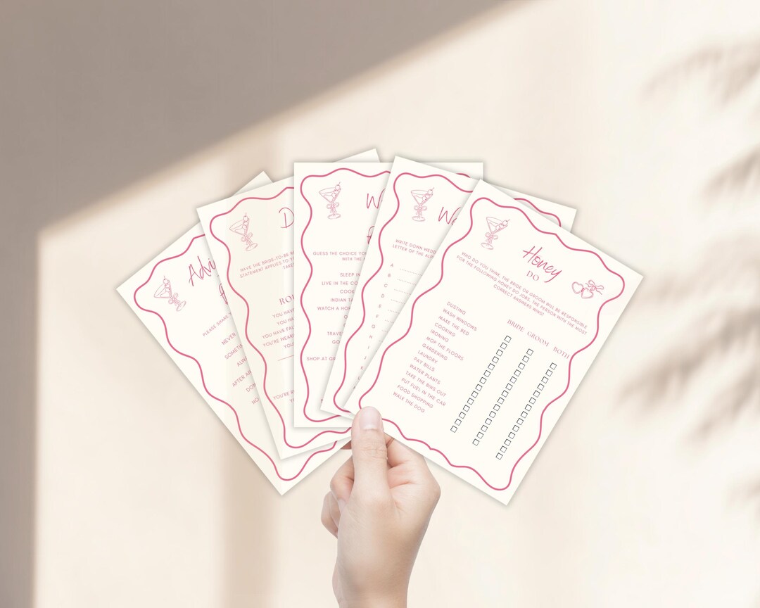 Pink Hen Party Games | 20 Canva Templates (digital Download) - Etsy