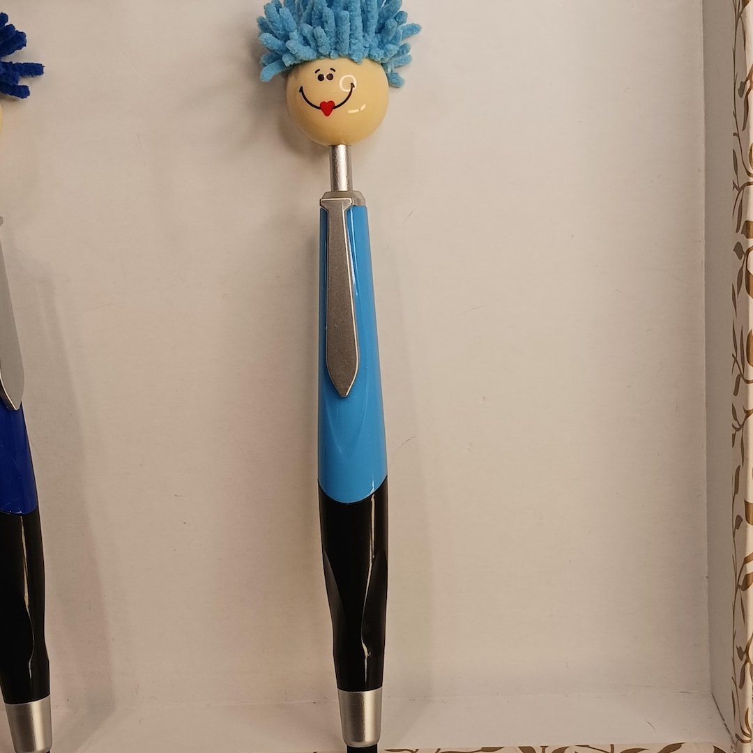 Funny Mop Head Pens. Black Ink Fine Point, Click Off. - Etsy