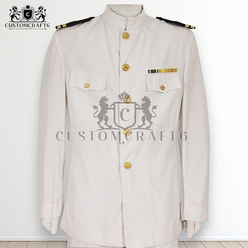 WWII US Navy White Cotton Jacket Historical Reenactment Costume - Etsy