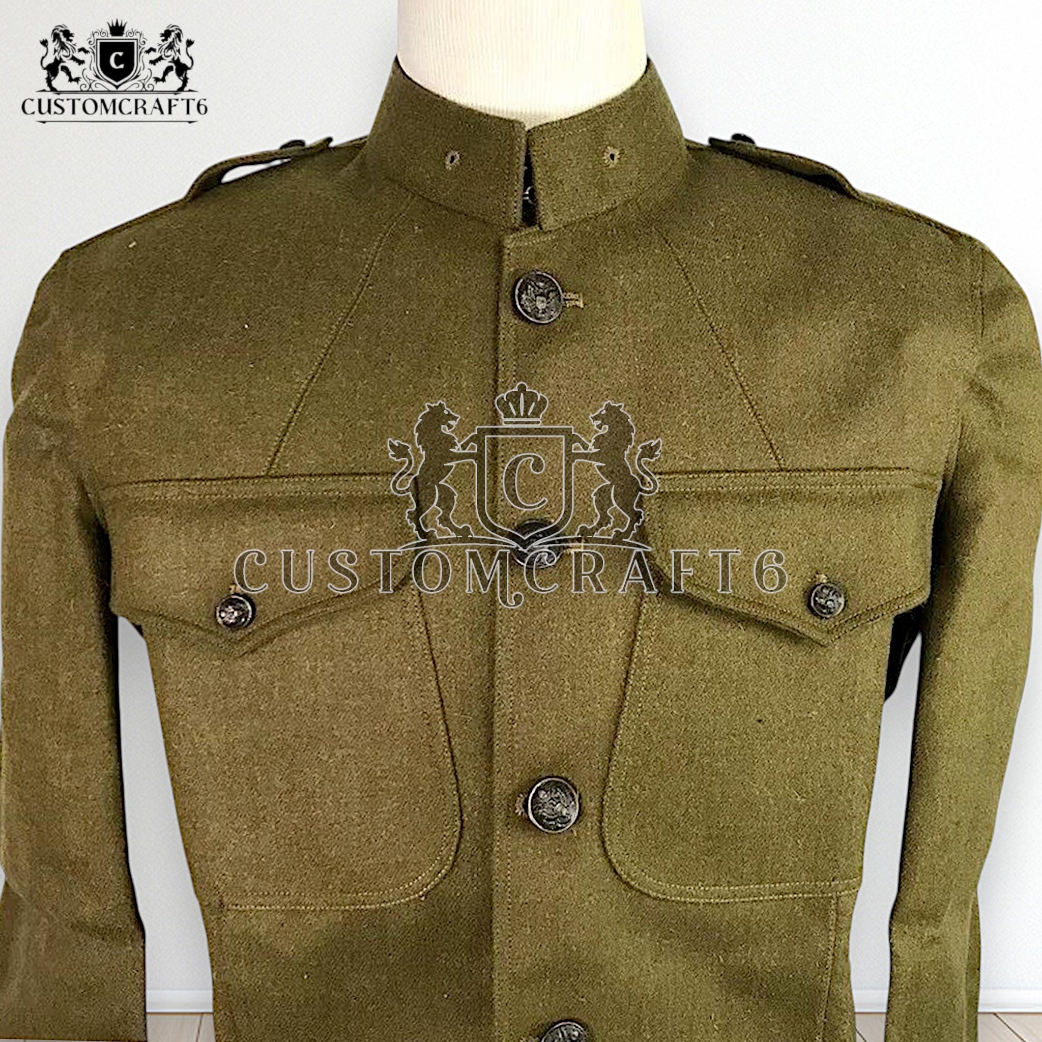 WW1 US Army M1917 Wool Jacket Olive Green Military Tunic Reproduction ...