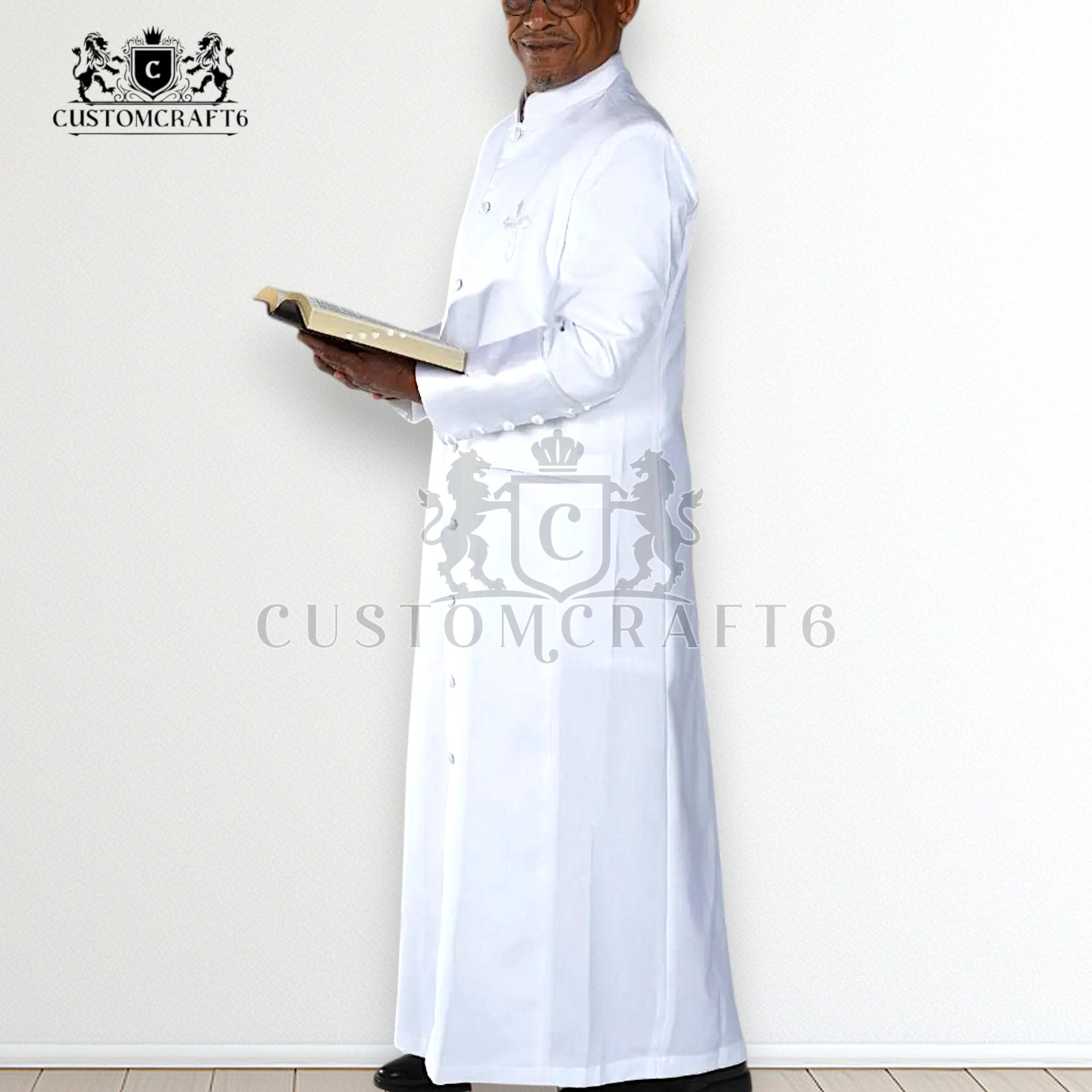Elegant White Clergy Robe With White Piping Formal Religious Attire - Etsy