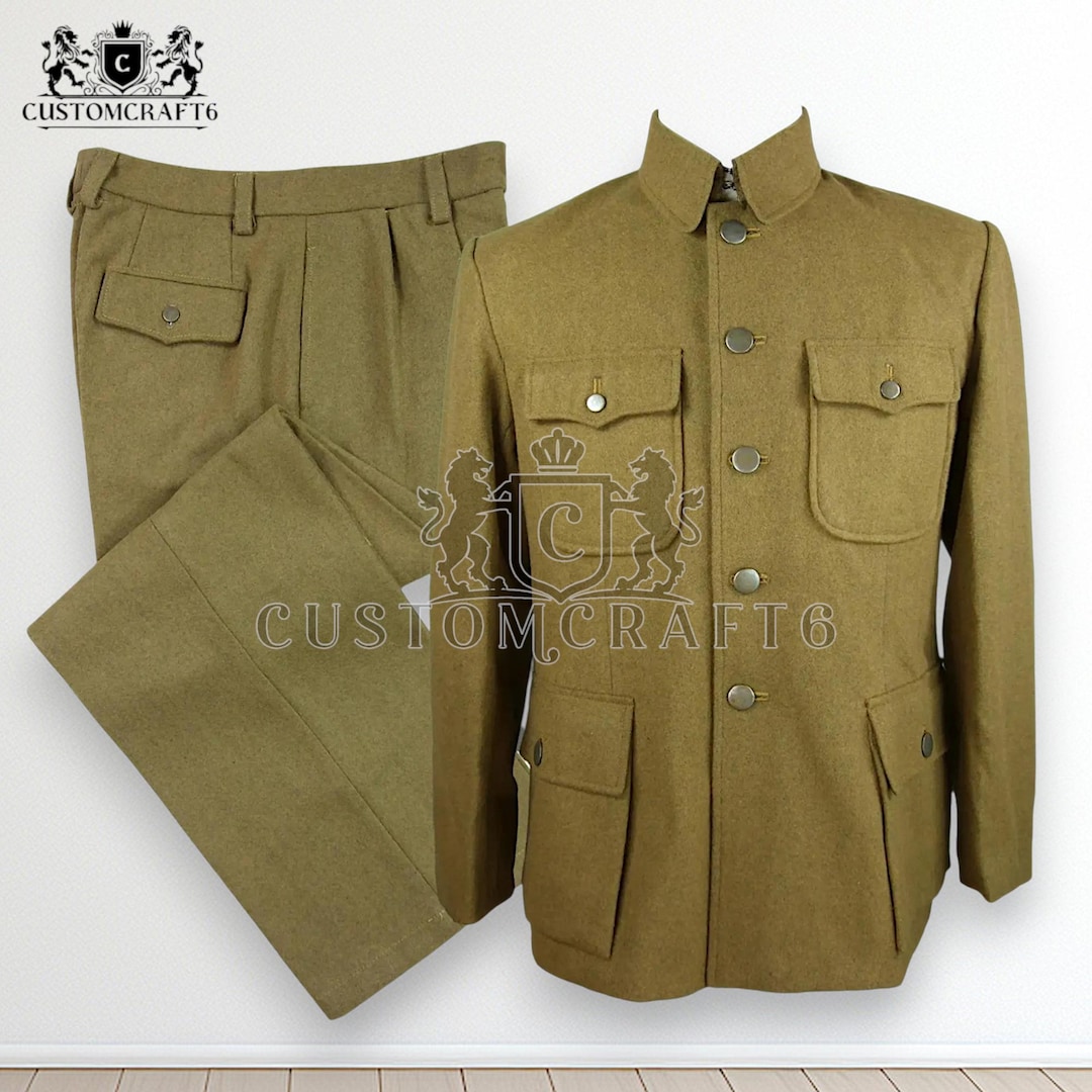 Handmade WW2 British Field Jacket Khaki Wool Blend, Military Costume - Etsy