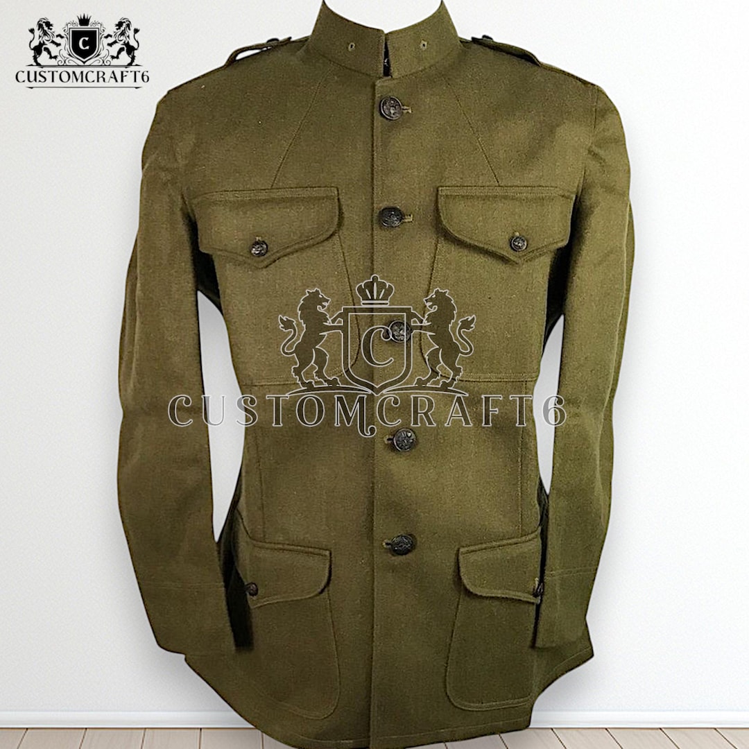 WW1 US Army M1917 Wool Jacket Olive Green Military Tunic Reproduction ...