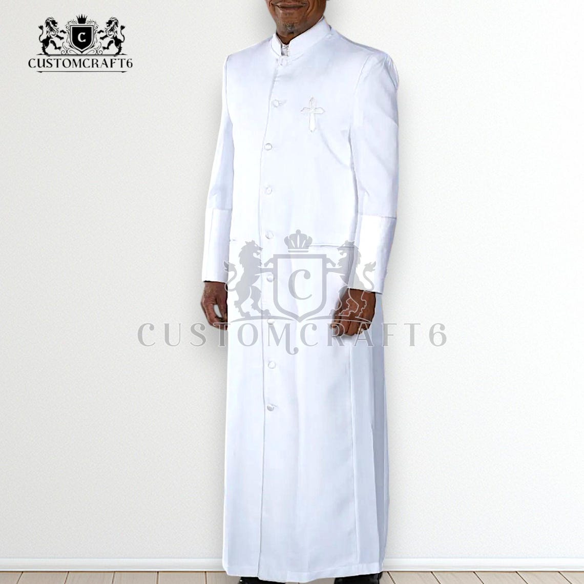 Elegant White Clergy Robe With White Piping Formal Religious Attire - Etsy