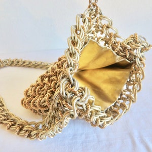 1960's 70's Gold Metal Chain Link Purse With Shoulder Strap Mod Go Go ...