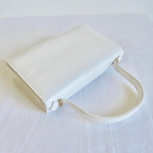 1960's Mod Style Mini White Snakeskin Embossed Leather Structured Purse ...