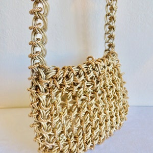 1960's 70's Gold Metal Chain Link Purse With Shoulder Strap Mod Go Go ...