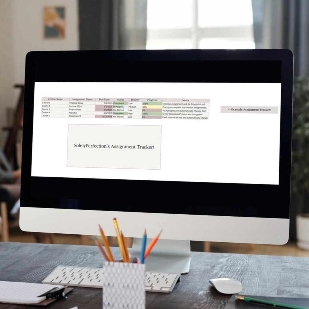 Minimalist Assignment Tracker Excel | Student Planner | Homework ...