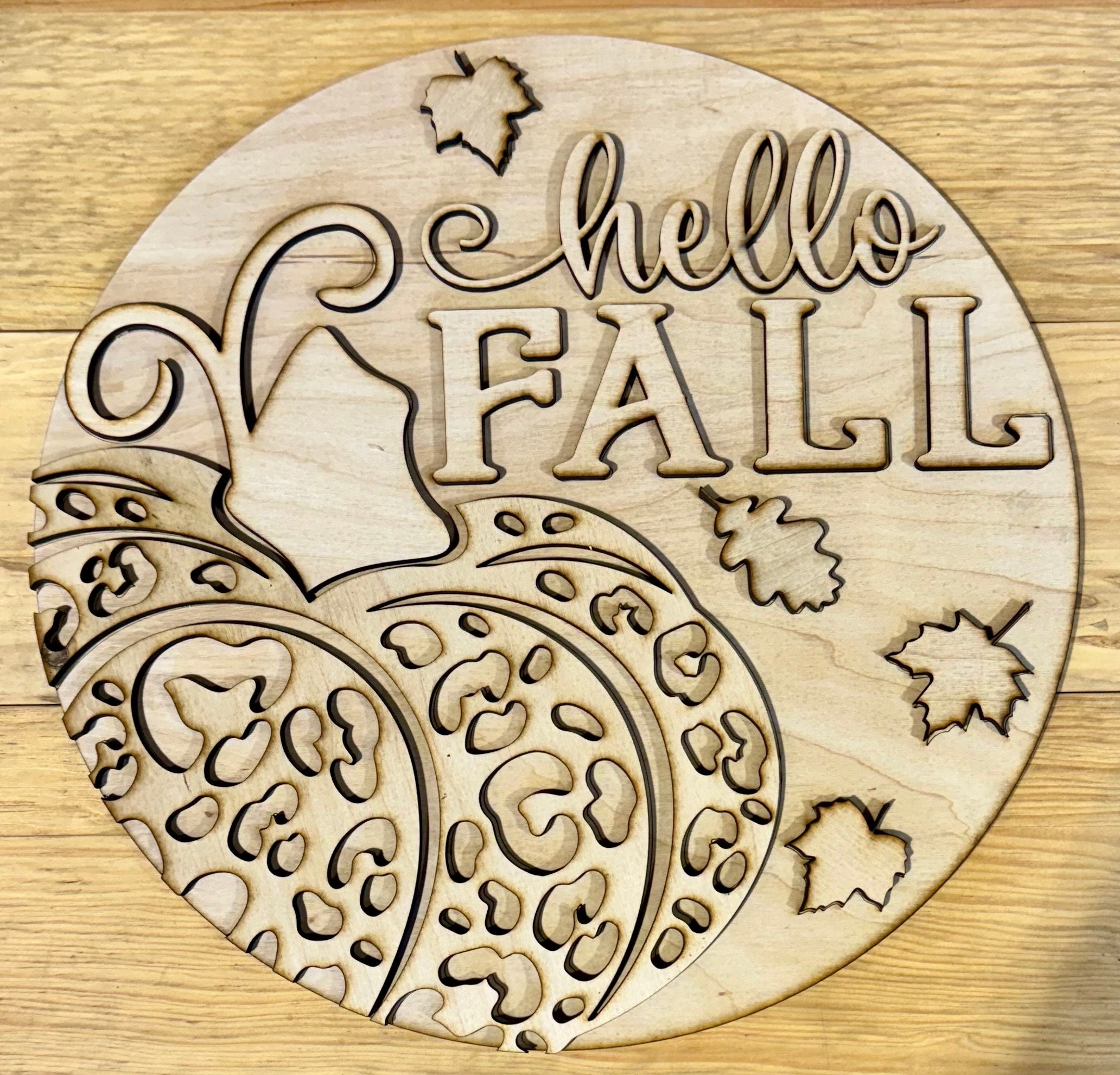 Hello Fall Pumpkin 15” Round Door Hanger DIY Home Decor Kit. - Etsy