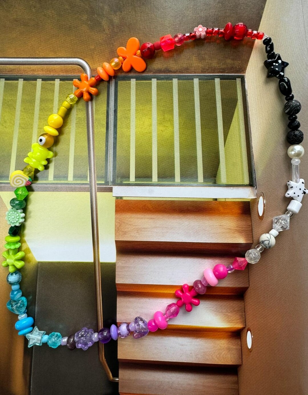 Handmade Custom Bead Necklace Multi Colour Butterfly, Star, Evil Eye ...