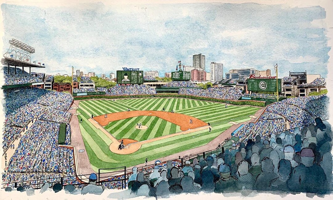 Sports Stadium Painting Custom Watercolor Sports Fan Art 9x18 - Etsy