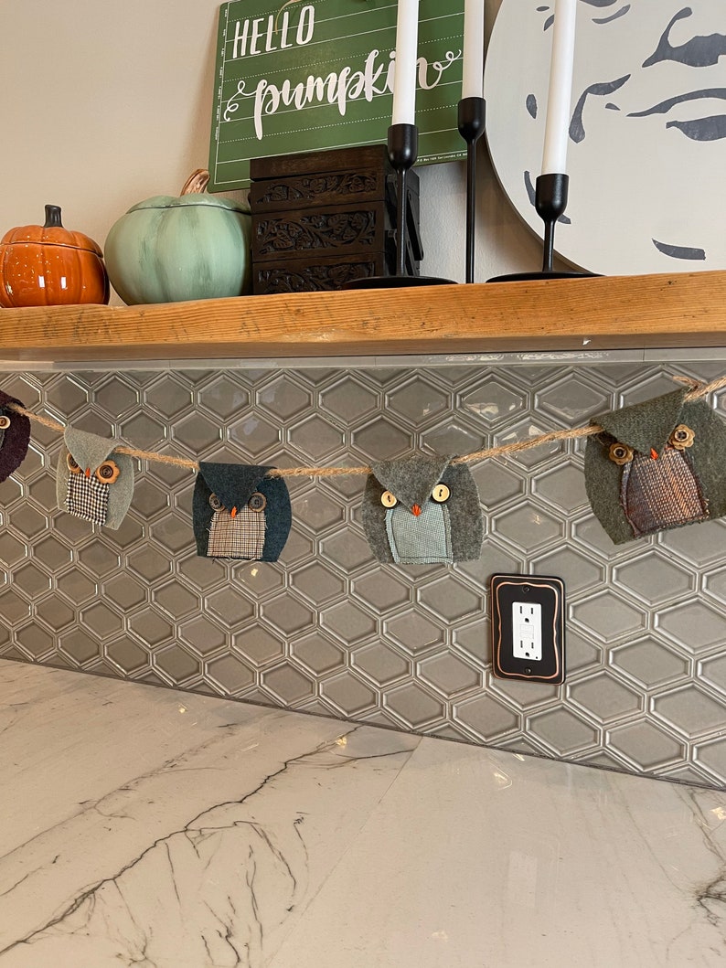 Primitive Owl Garland Rustic Fall Thanksgiving Decor | Etsy