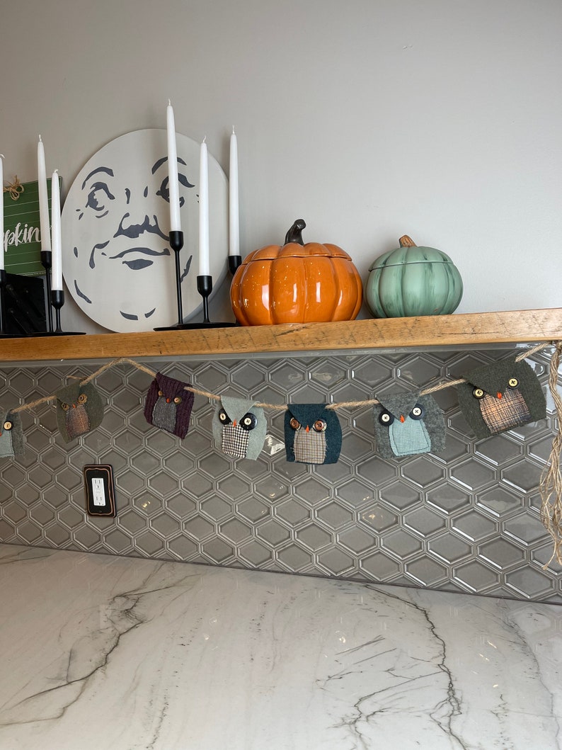 Primitive Owl Garland Rustic Fall Thanksgiving Decor | Etsy