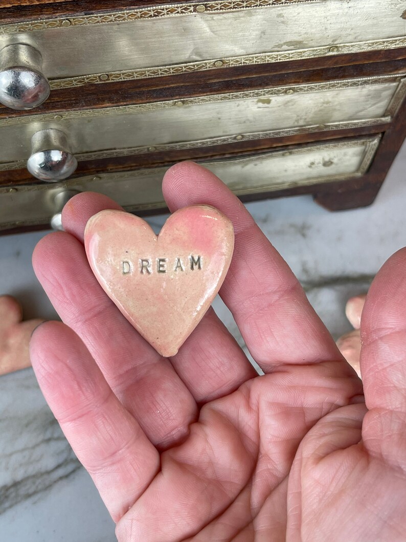 Ceramic Heart Magnets With Inspirational Words Valentines - Etsy