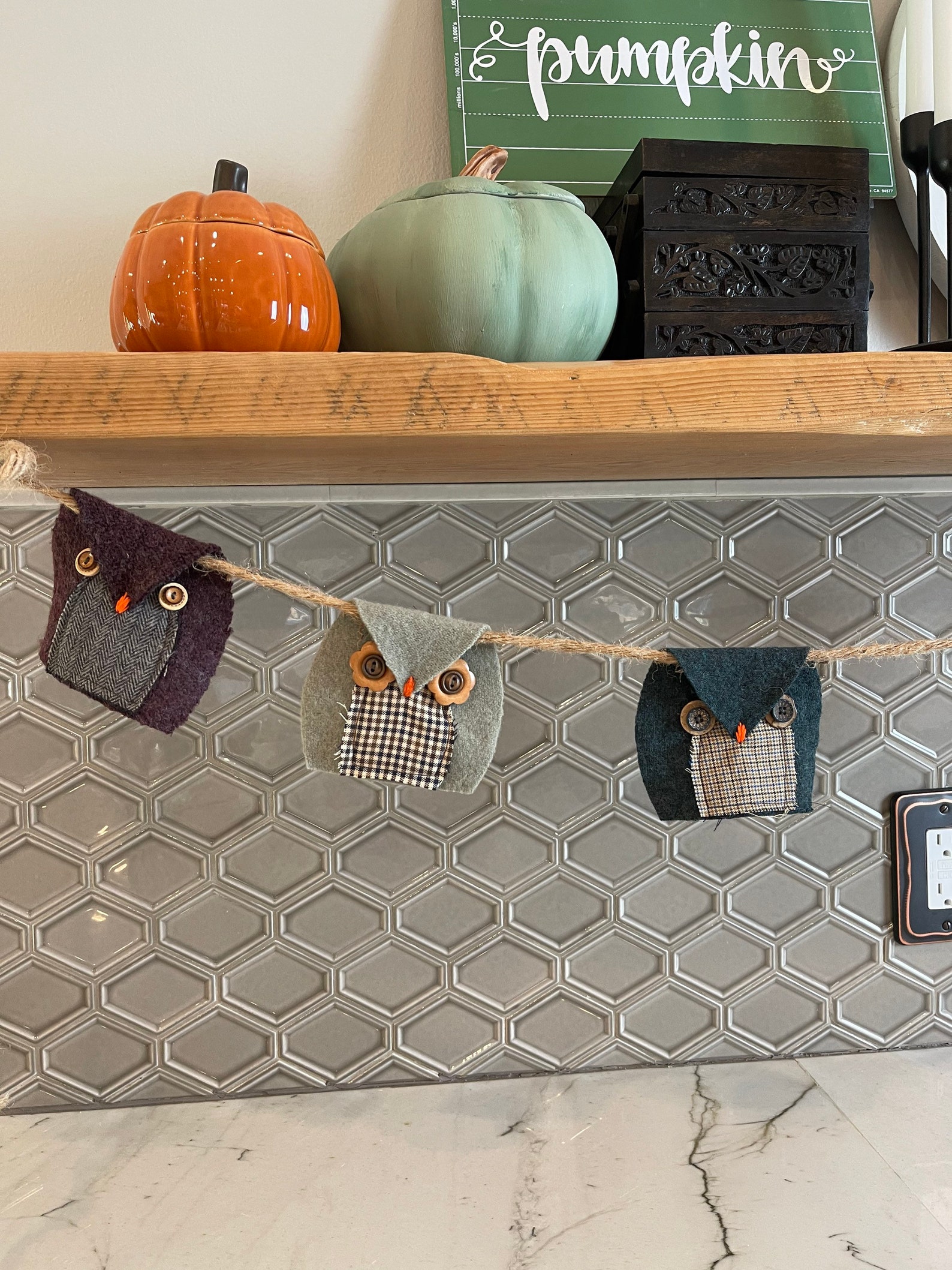 Primitive Owl Garland Rustic Fall Thanksgiving Decor | Etsy