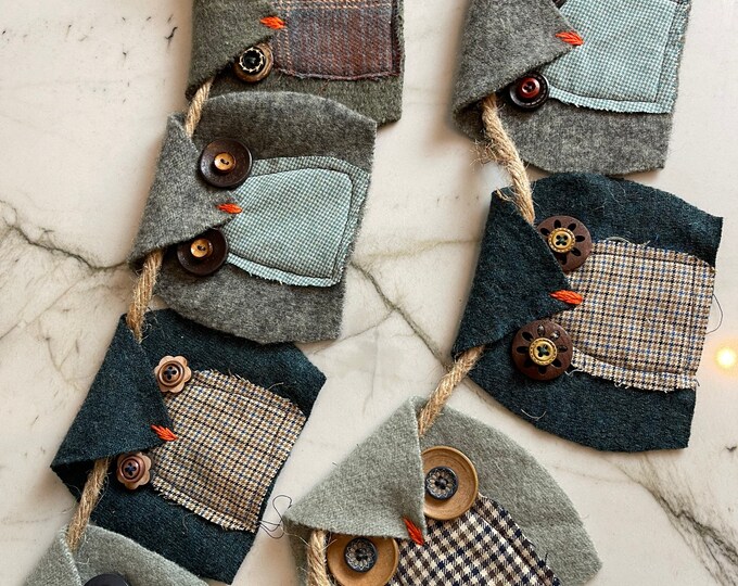 Primitive Owl Garland - Rustic Fall Thanksgiving Decor - Garland Sold ...