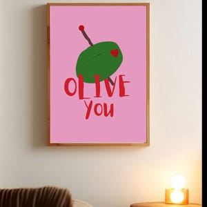 Olive You Printable Art Poster, Trendy Prints Abstract Modern Wall Deco ...