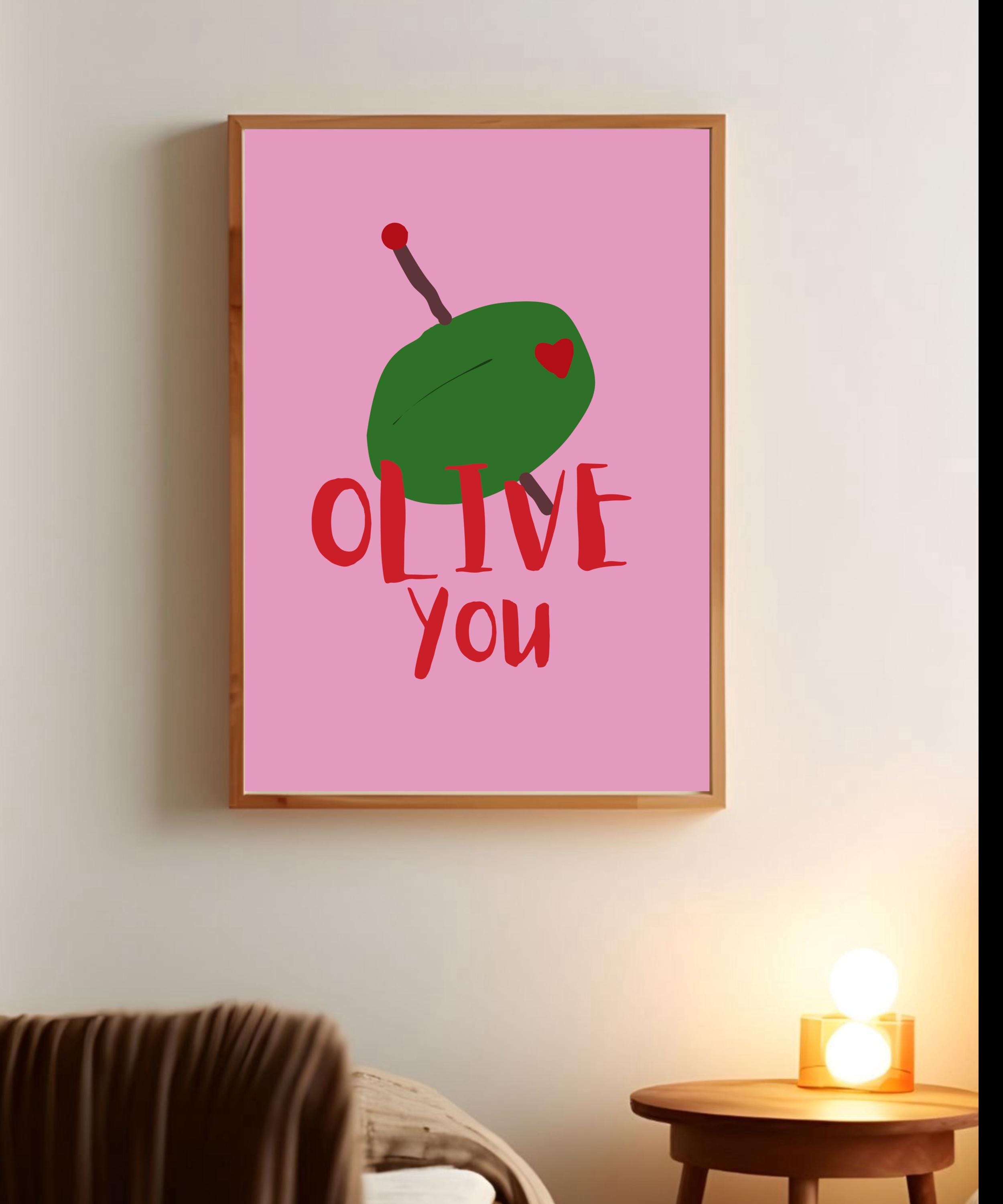 Olive You Printable Art Poster, Trendy Prints Abstract Modern Wall Deco ...