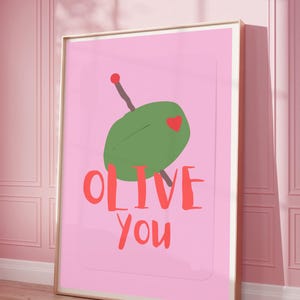 Olive You Printable Art Poster, Trendy Prints Abstract Modern Wall Deco ...