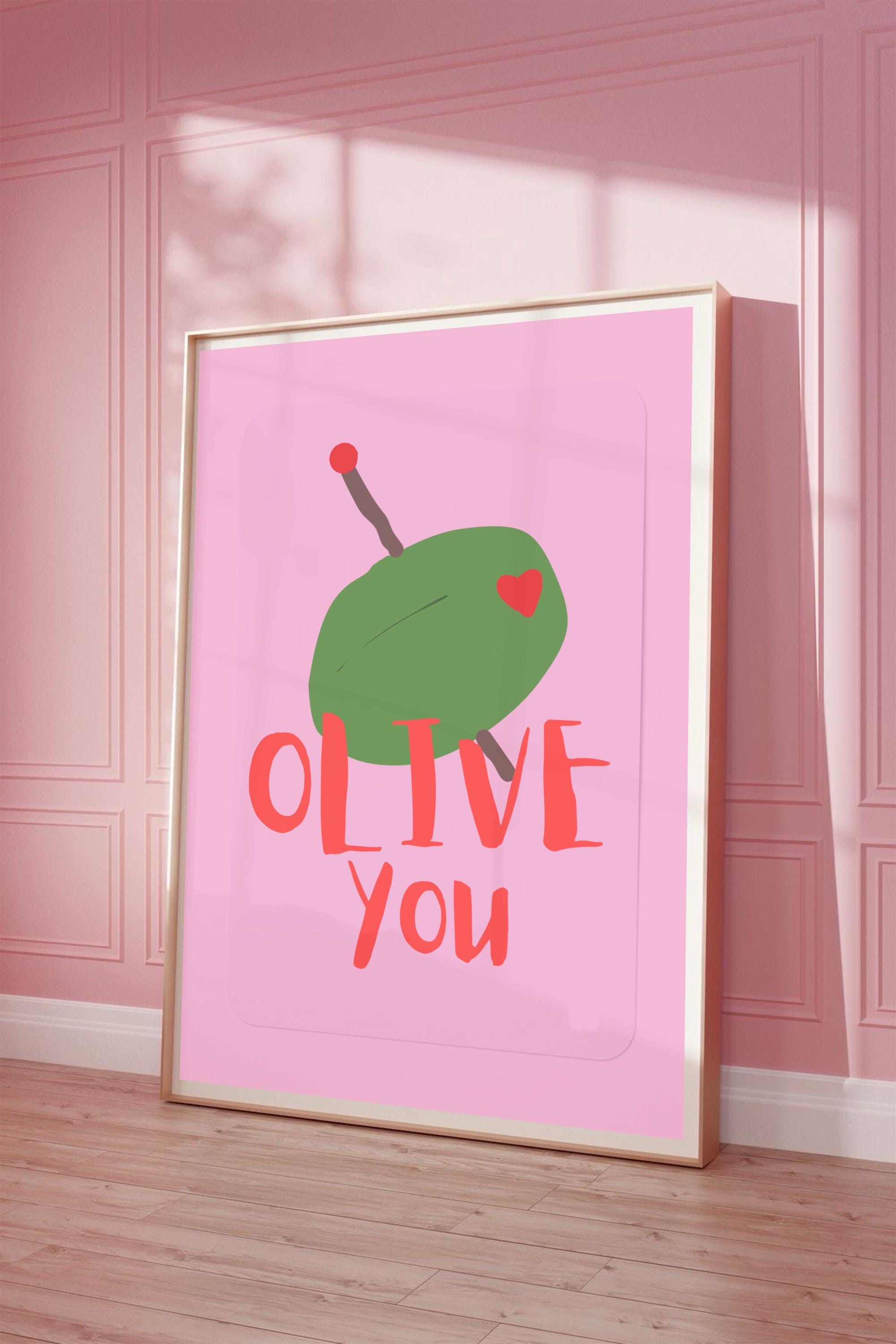 Olive You Printable Art Poster, Trendy Prints Abstract Modern Wall Deco ...