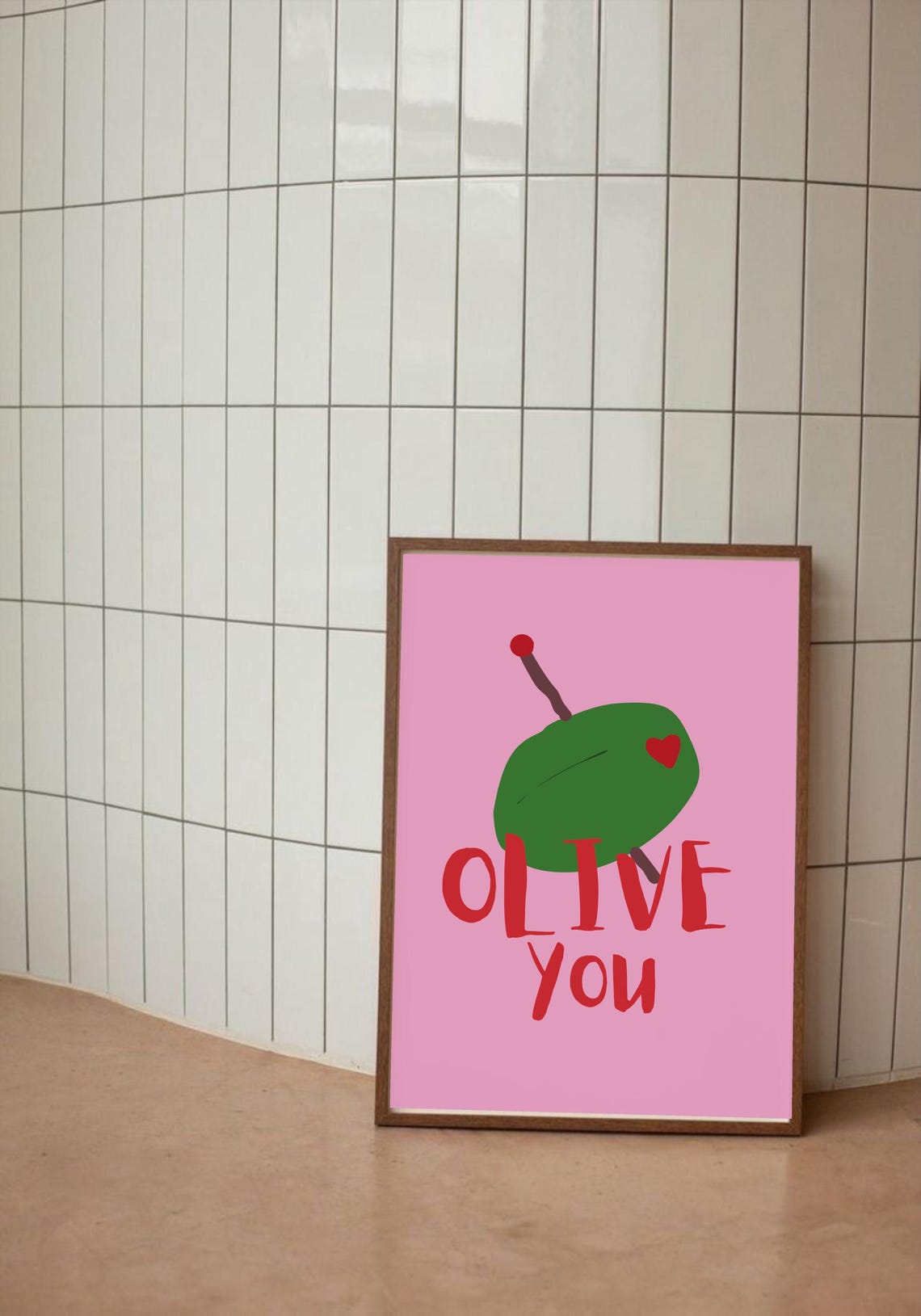 Olive You Printable Art Poster, Trendy Prints Abstract Modern Wall Deco ...