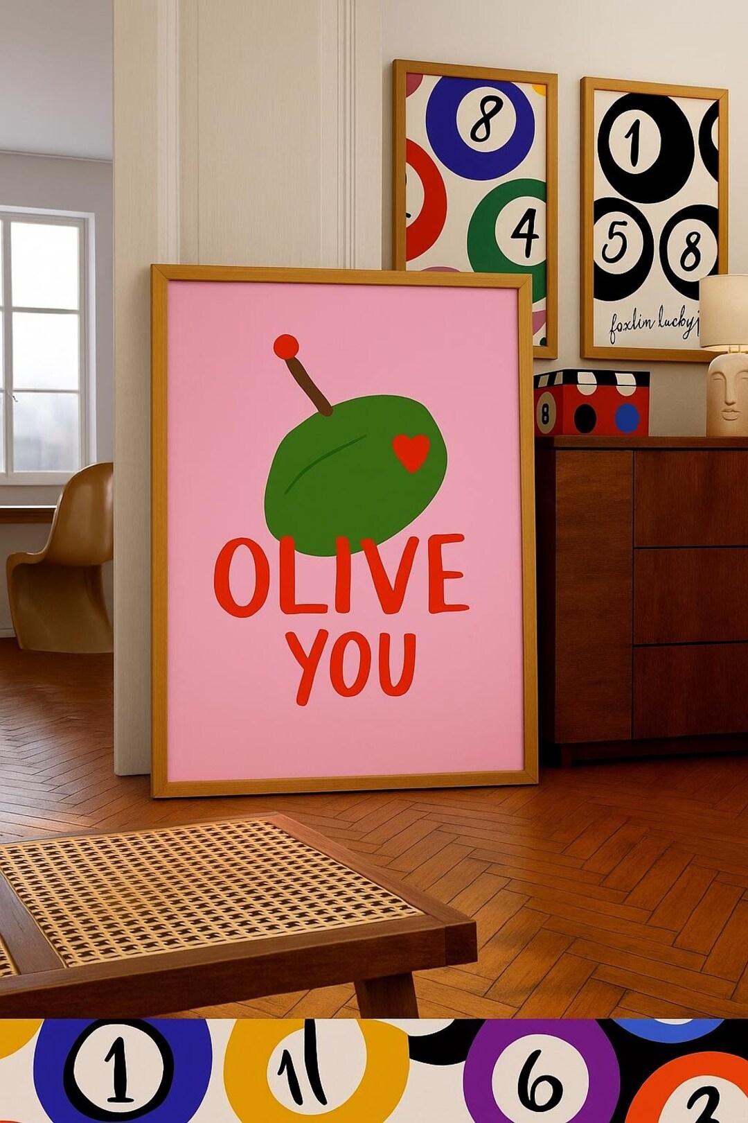 Olive You Printable Art Poster, Trendy Prints Abstract Modern Wall Deco ...
