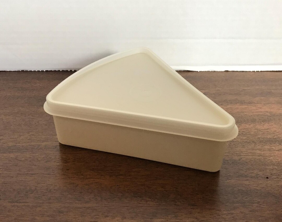 Vintage Tupperware Single Pie Slice Keeper #269 Almond Bottom With ...