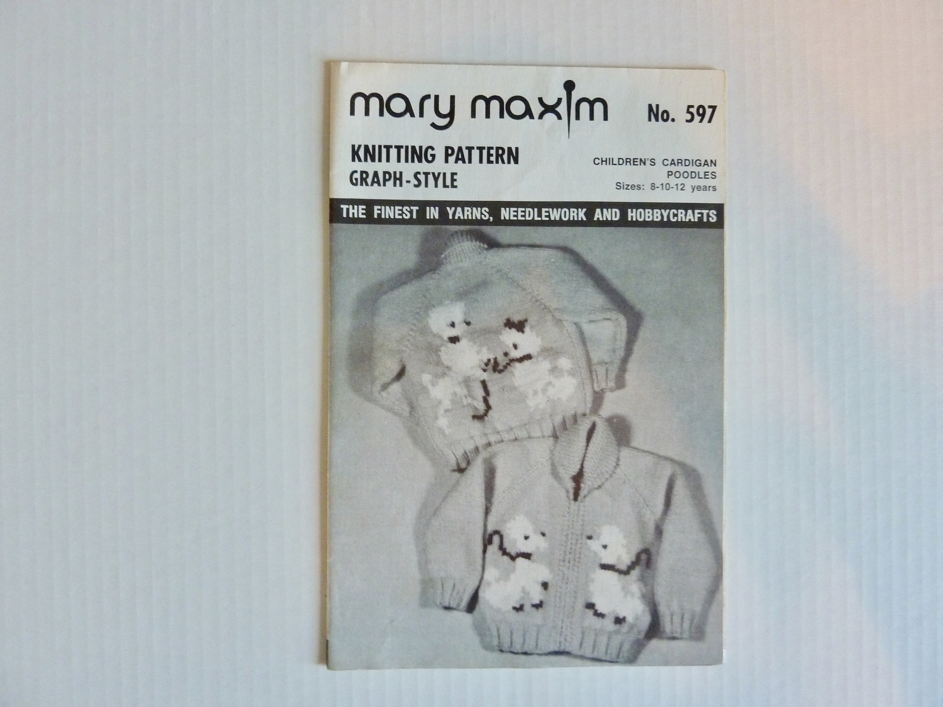 Vintage Mary Maxim Graph-style POODLE Knitting Pattern for Child ...