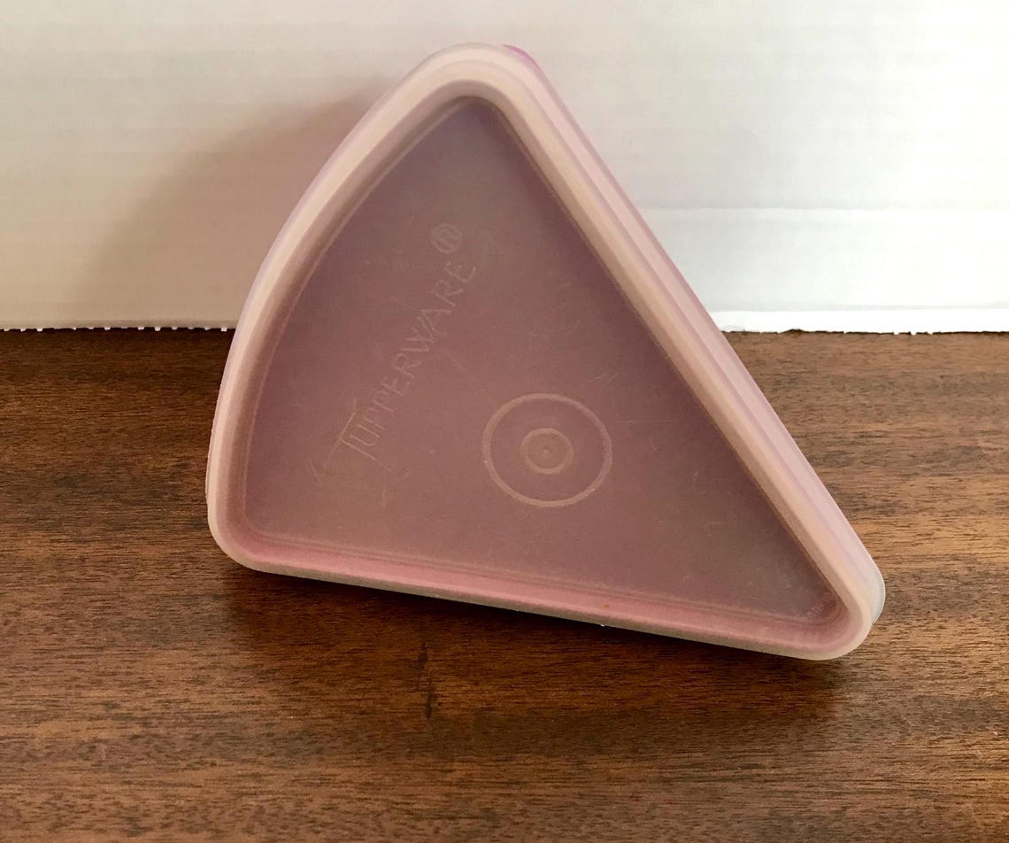 Vintage Tupperware Single Pie Slice Keeper #269 Pink Bottom With Clear ...
