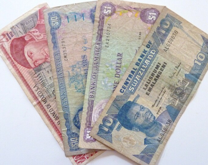 Assorted Vintage Foreign Paper Money Destash Altered Art Scrapbooking ...